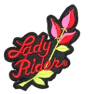 Accessories | Lady Rider Patch Iron On Biker Girl Chic Rose Diy | Poshmark